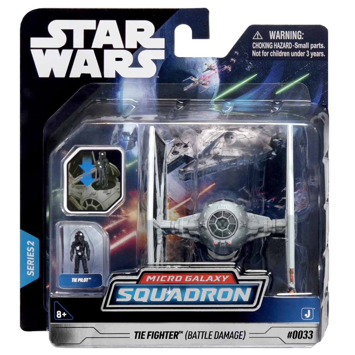 Jazwares - Star Wars - Micro Galaxy Squadron - Tie Fighter (Battle Dam ...